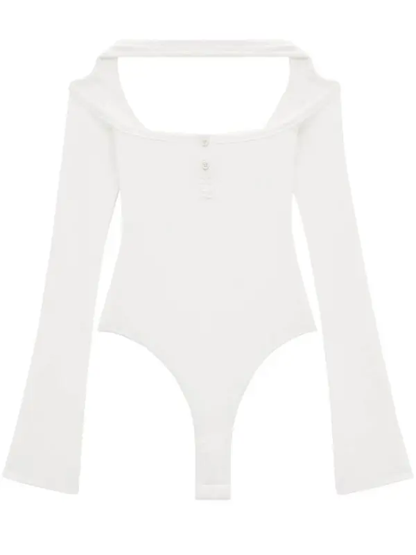 COURREGES Cut-out Ribbed Bodysuit
