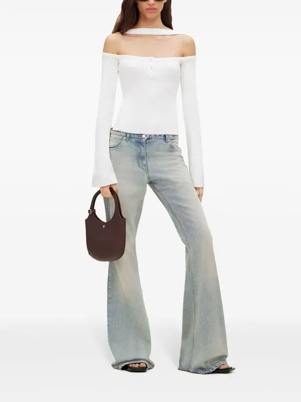 COURREGES Cut-out Ribbed Bodysuit