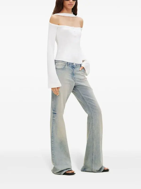 COURREGES Cut-out Ribbed Bodysuit