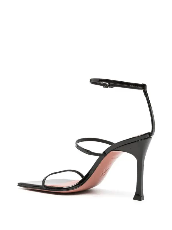 Amina Muaddi Maya 95mm Leather Sandals - Black