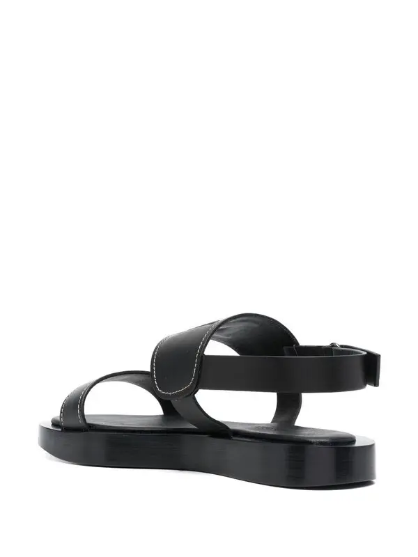 Max Mara Debossed-logo Leather Sandals