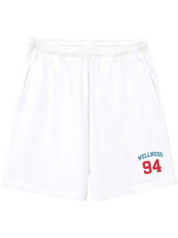 SPORTY & RICH Wellness 94 Cotton Track Shorts - White
