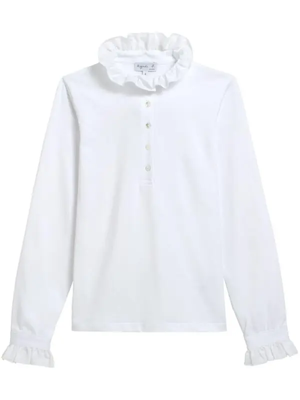 AGNÈS B. Ruffled Cotton Blouse