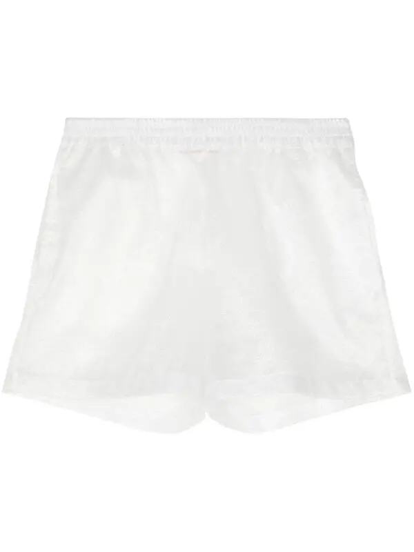 WALTER VAN BEIRENDONCK Floral-jacquard Satin Shorts - White