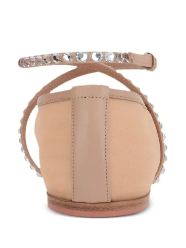 Amina Muaddi Crystal-embellished Ballerina Shoes - Neutrals