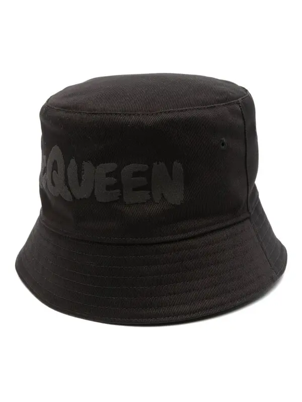 Alexander McQueen Graffiti Logo Bucket Hat - Black