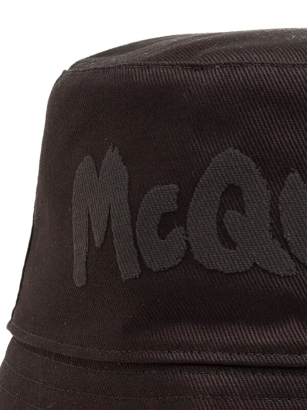 Alexander McQueen Graffiti Logo Bucket Hat - Black