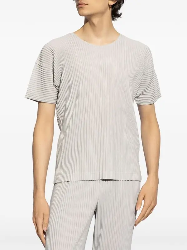 Issey Miyake Pleated Short-sleeve T-shirt - Grey