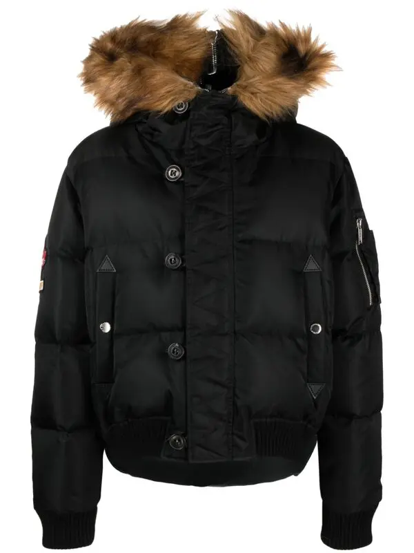 Buy Dsquared2 Logo-patch Hooded Down Jacket - Black At 66% Off