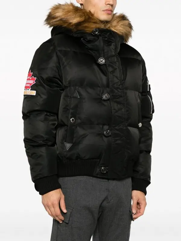 Green Dsquared Puffer Jacket Mens DSQUARED2 Shiny Nylon Down