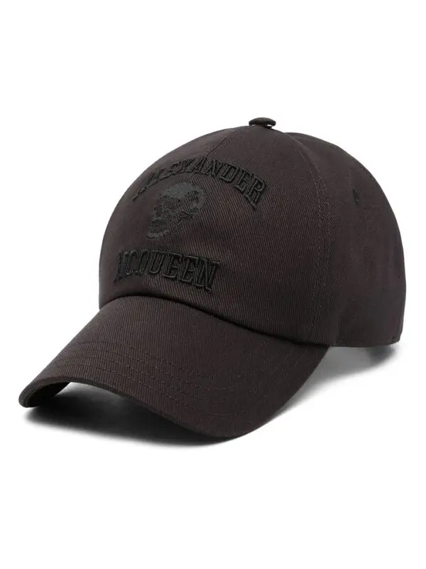 Alexander McQueen Logo Embroidered Cap - Brown