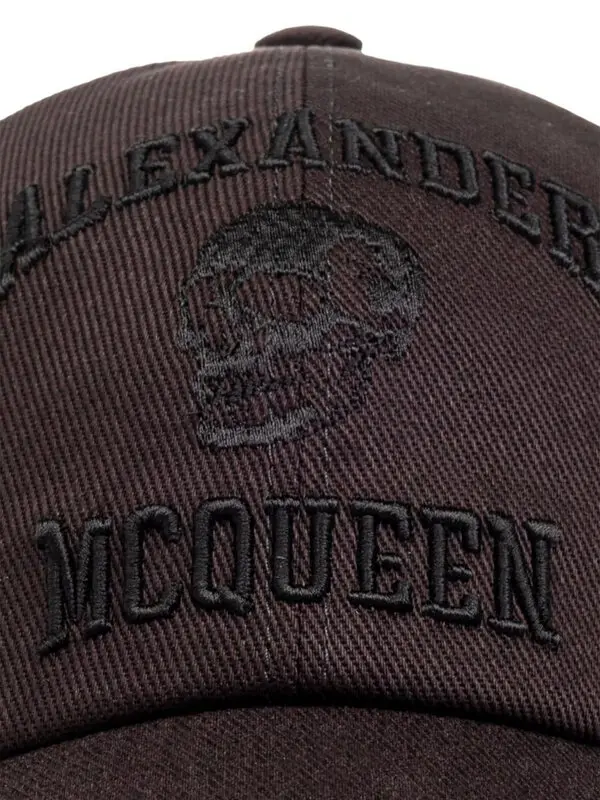 Alexander McQueen Logo Embroidered Cap - Brown