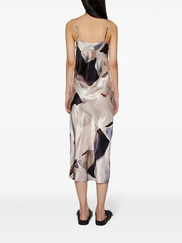 ACE HARPER Abstract-print Midi Dress - Neutrals