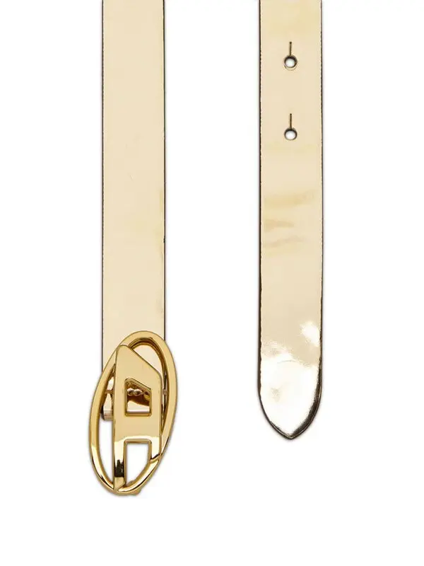 DIESEL® B-1dr Leather Belt - Gold