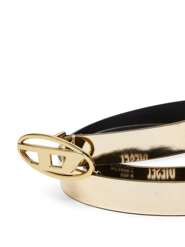 DIESEL® B-1dr Leather Belt - Gold