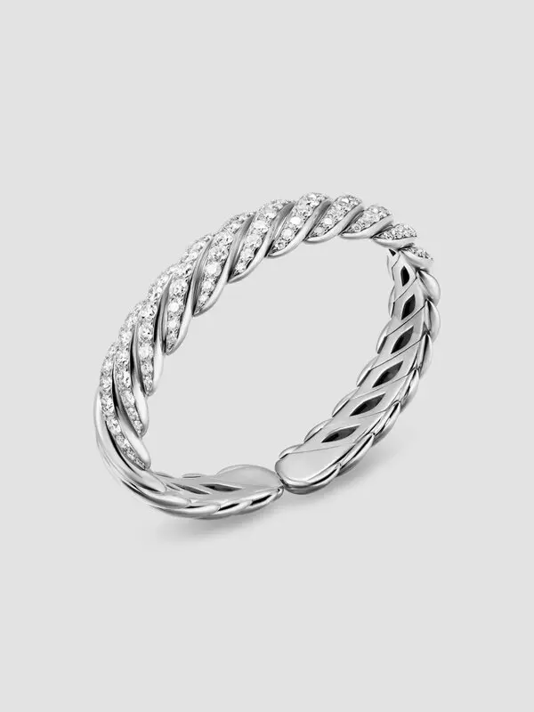 David Yurman Sculpted Cable Flex Bracelet In 18k White Gold