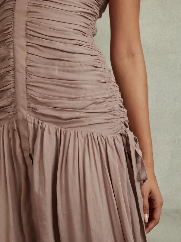 REISS Ryder Viscose-linen Maxi Dress