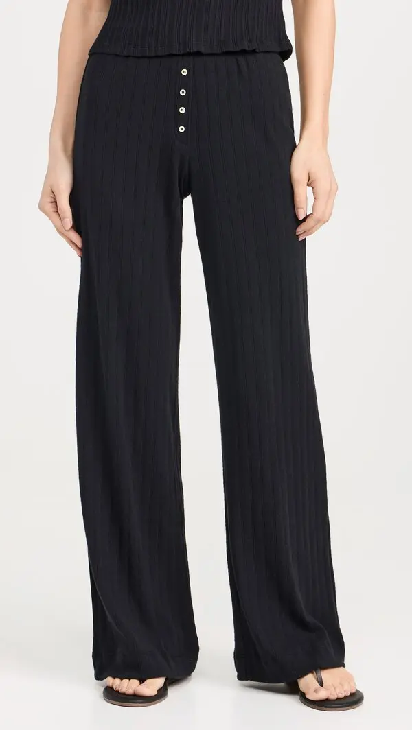 LESET Pointelle Boxer Pants - Black