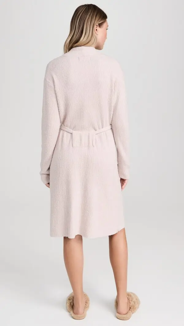 Barefoot Dreams Cozychic Lite Ribbed Robe - Faded Rose/pearl