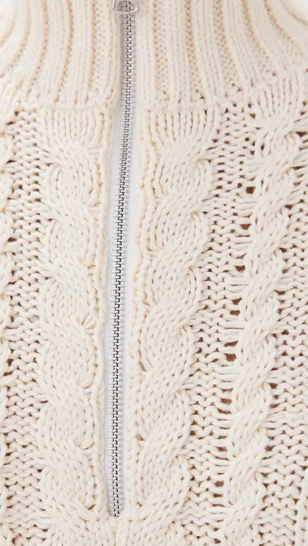 Jenni Kayne Cotton Cable Knit Half Zip Pullover