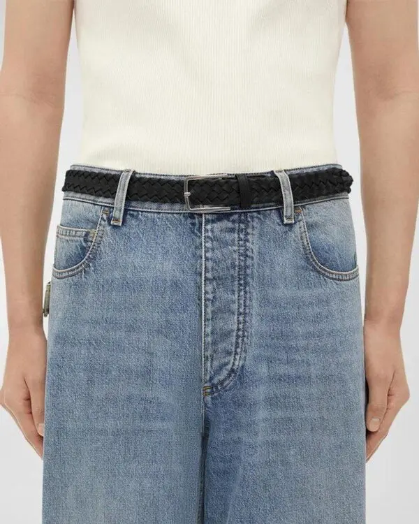 Bottega Veneta Intreccio Leather Belt