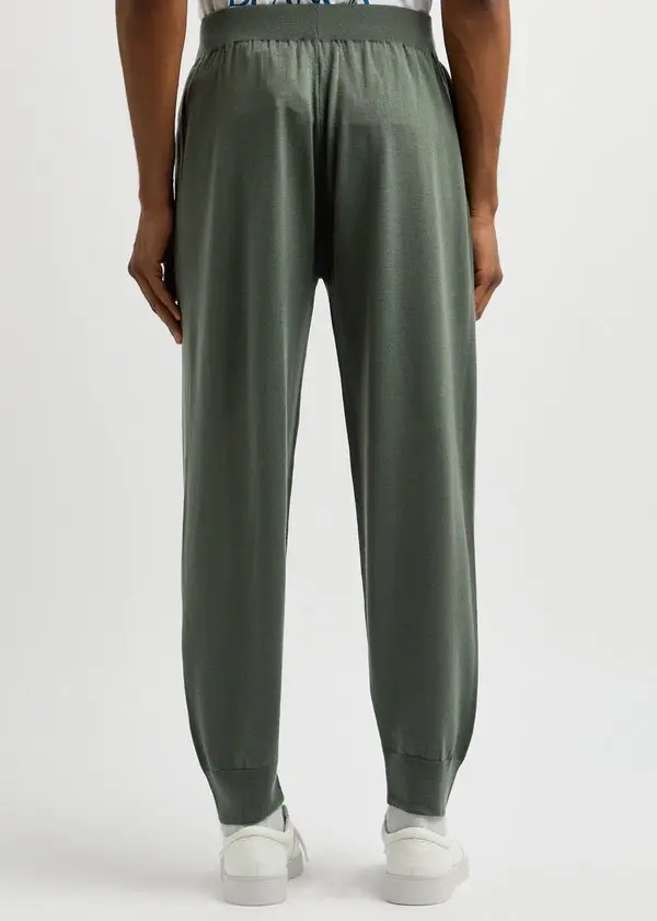 John Smedley Henning Wool Sweatpants - Dark Green