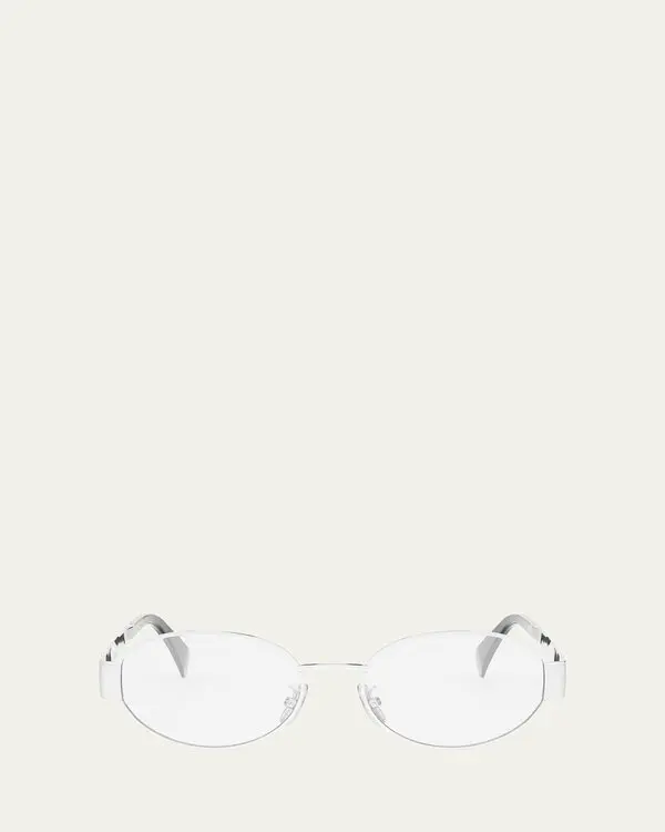 Celine Triomphe Metal Oval Eyeglasses