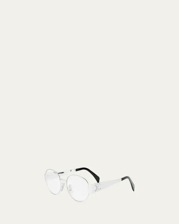 Celine Triomphe Metal Oval Eyeglasses