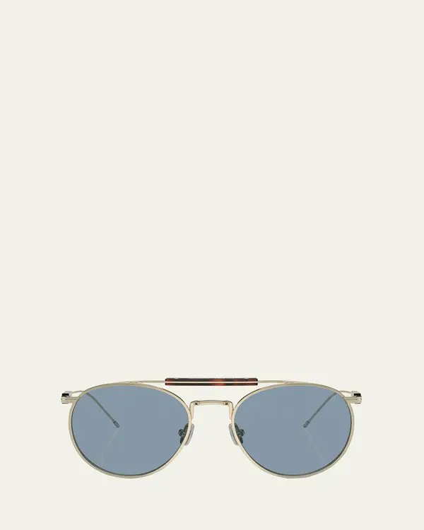 Brunello Cucinelli Bc2004st Aviator Sunglasses - Gold