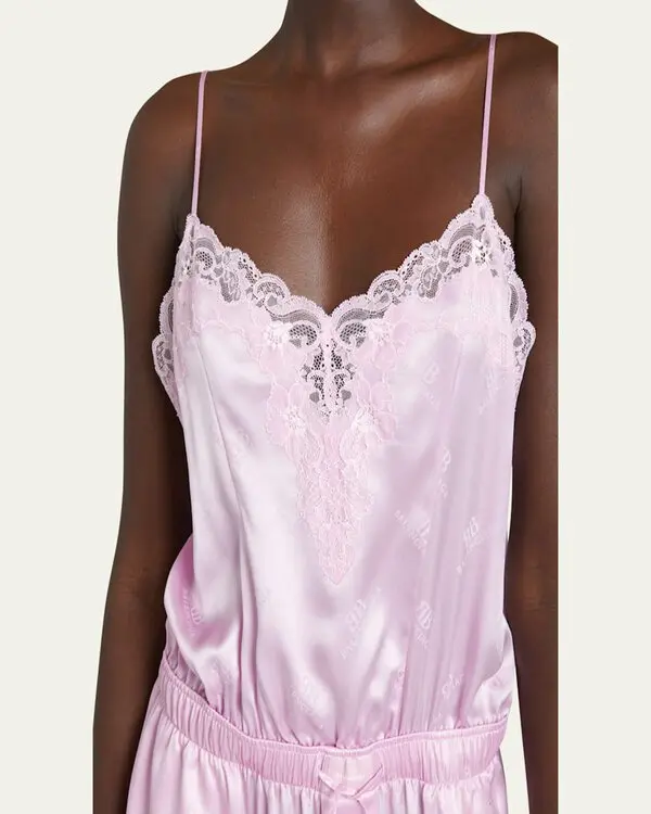 Balenciaga Lace Trim Drawstring Mini Dress - Pink | Editorialist