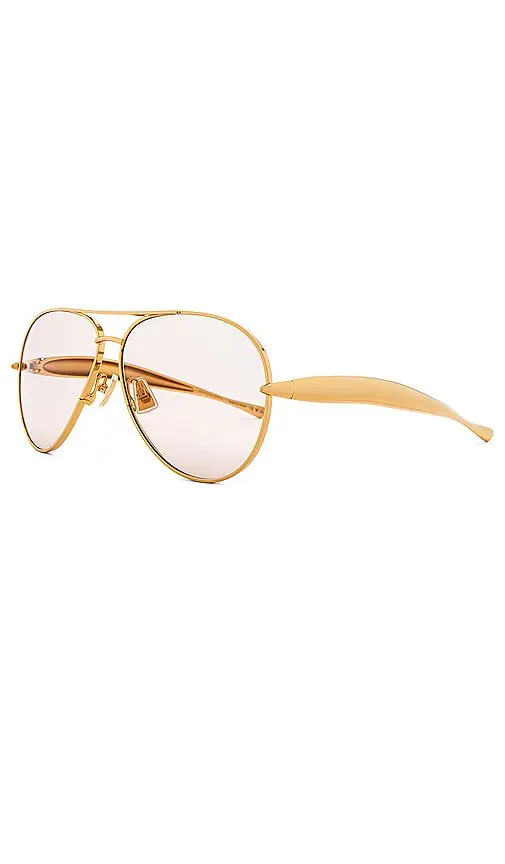 Bottega Veneta Sardine Aviator Sunglasses - Gold