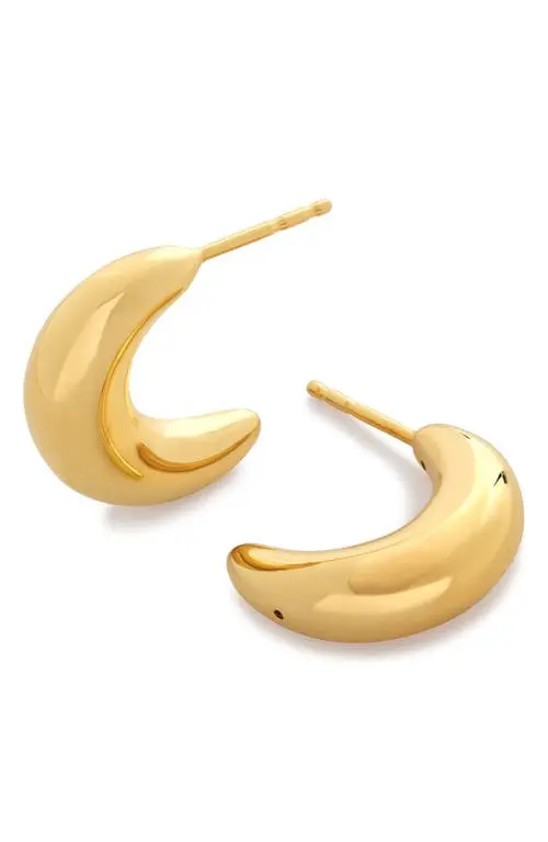 Monica Vinader Crescent Moon Hoop Earrings - Yellow Gold
