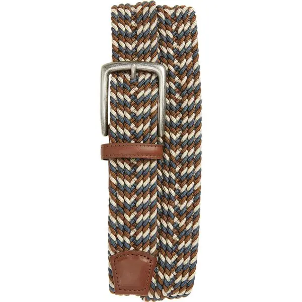 Torino Woven Belt - Blue/cream/brown