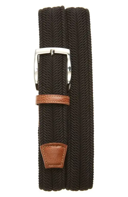 Torino Herringbone Woven Belt - Black