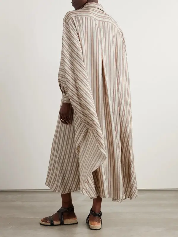 Loro Piana Striped Printed Linen And Silk-blend Kaftan