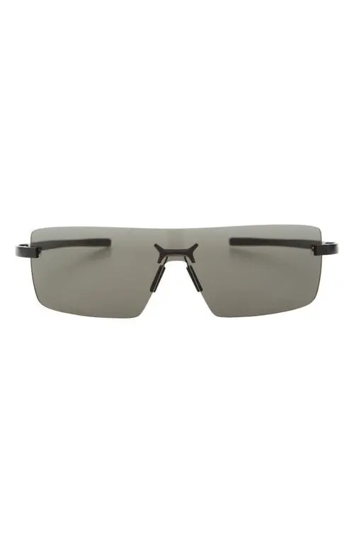 Tag Heuer 136mm Rimless Rectangle Sunglasses - Black/ Smoke