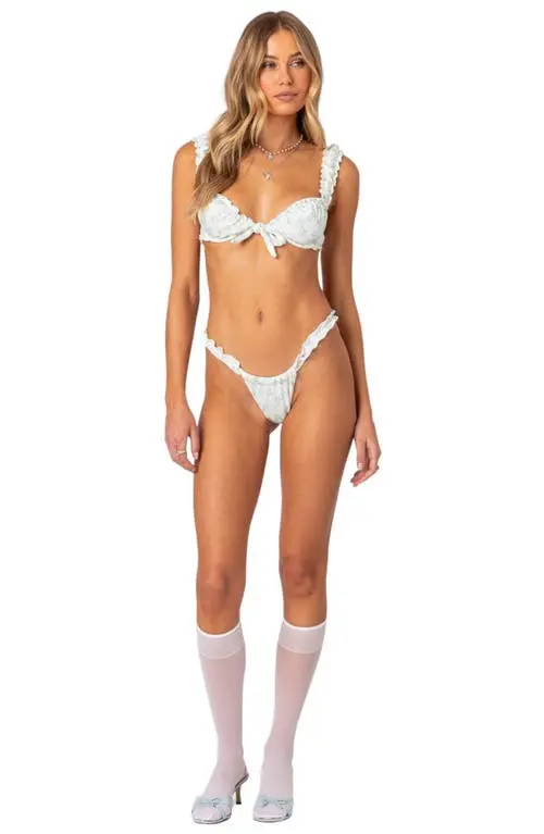 EDIKTED Scrunched Floral Bikini Bottoms