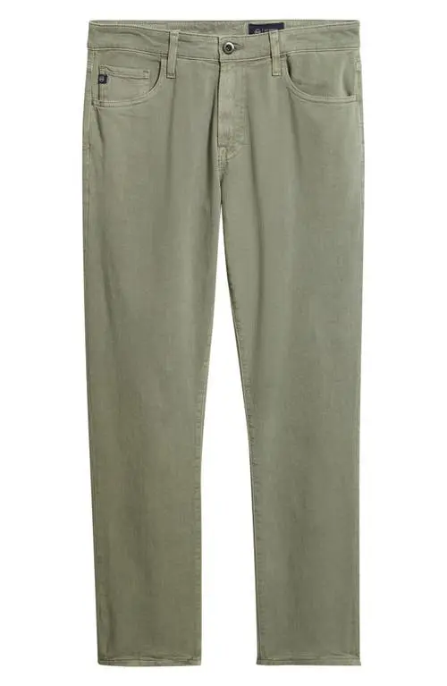 Ag Everett Slim Straight-leg Cotton & Linen Blend Jeans - Sulfur Spruce Green