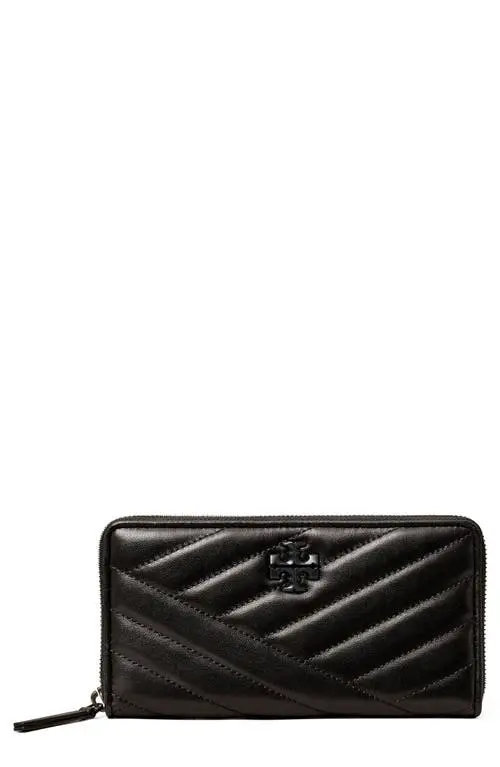 Tory Burch Kira Chevron Quilted Leather Continental Wallet - Black