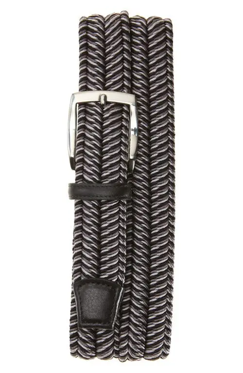 Torino Herringbone Woven Belt - Black/grey