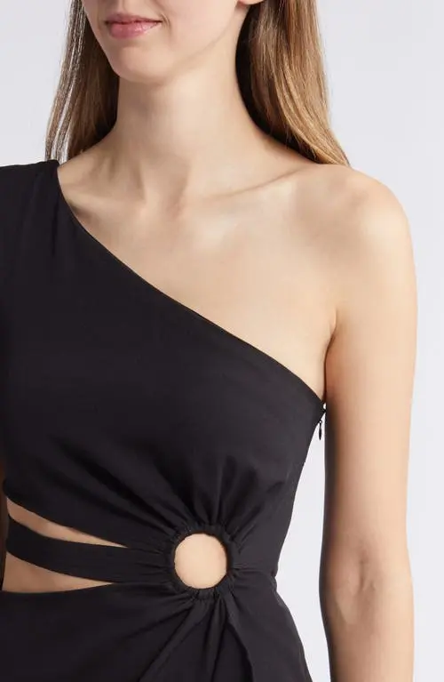 NIKKI LUND Taylor One-shoulder High-low Dress