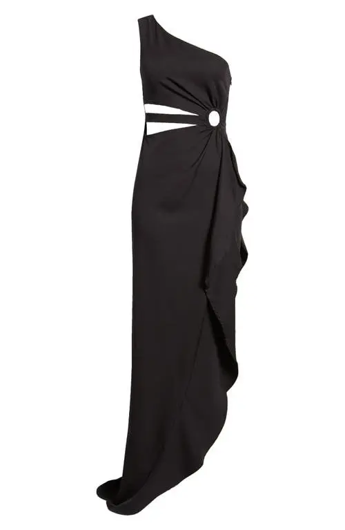 NIKKI LUND Taylor One-shoulder High-low Dress
