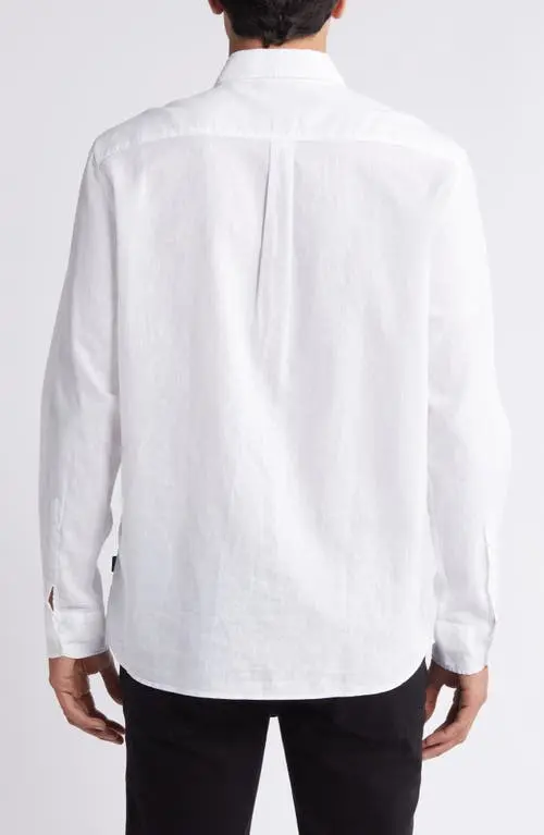 7 For All Mankind Solid Cotton & Linen Button-up Shirt - White