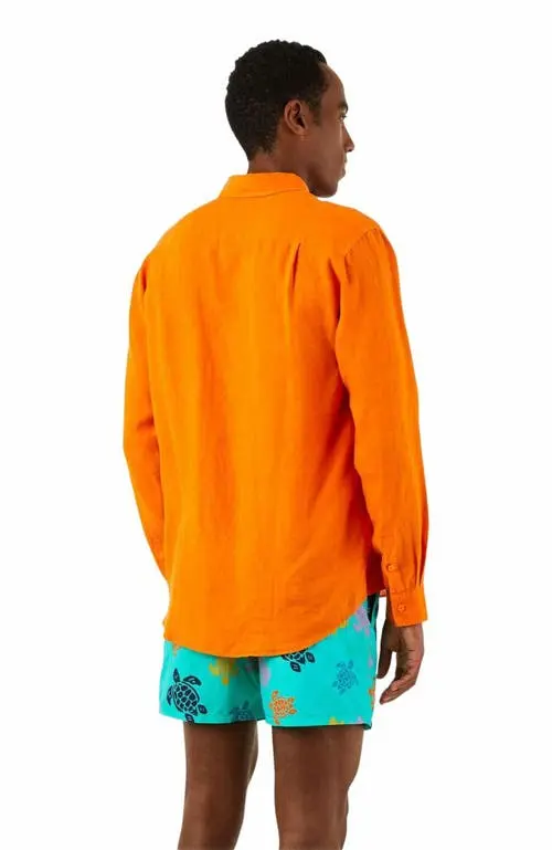 Vilebrequin Linen Solid Shirt - Abricot