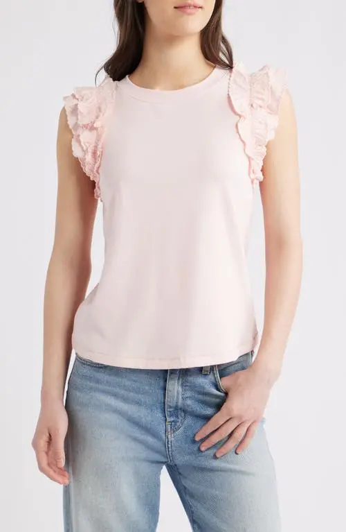 Wit & Wisdom Ruffle Sleeve Top - Whisper Pink