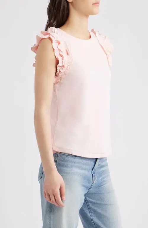 Wit & Wisdom Ruffle Sleeve Top - Whisper Pink