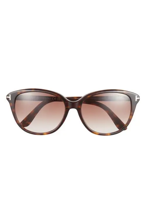 TOM FORD Karmen Round Sunglasses - Havana/gradient Brown Lenses