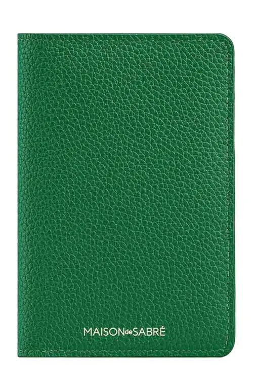 MAISON DE SABRE Leather Passport Holder - Emerald Green
