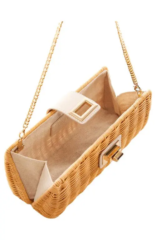 Mango Rattan Clutch Light Beige Editorialist