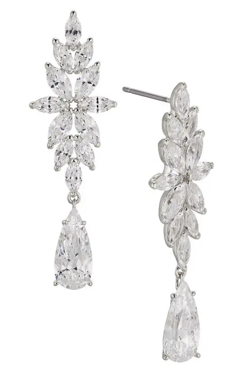 Nadri Midsommer Cubic Zirconia Drop Earrings - Rhodium